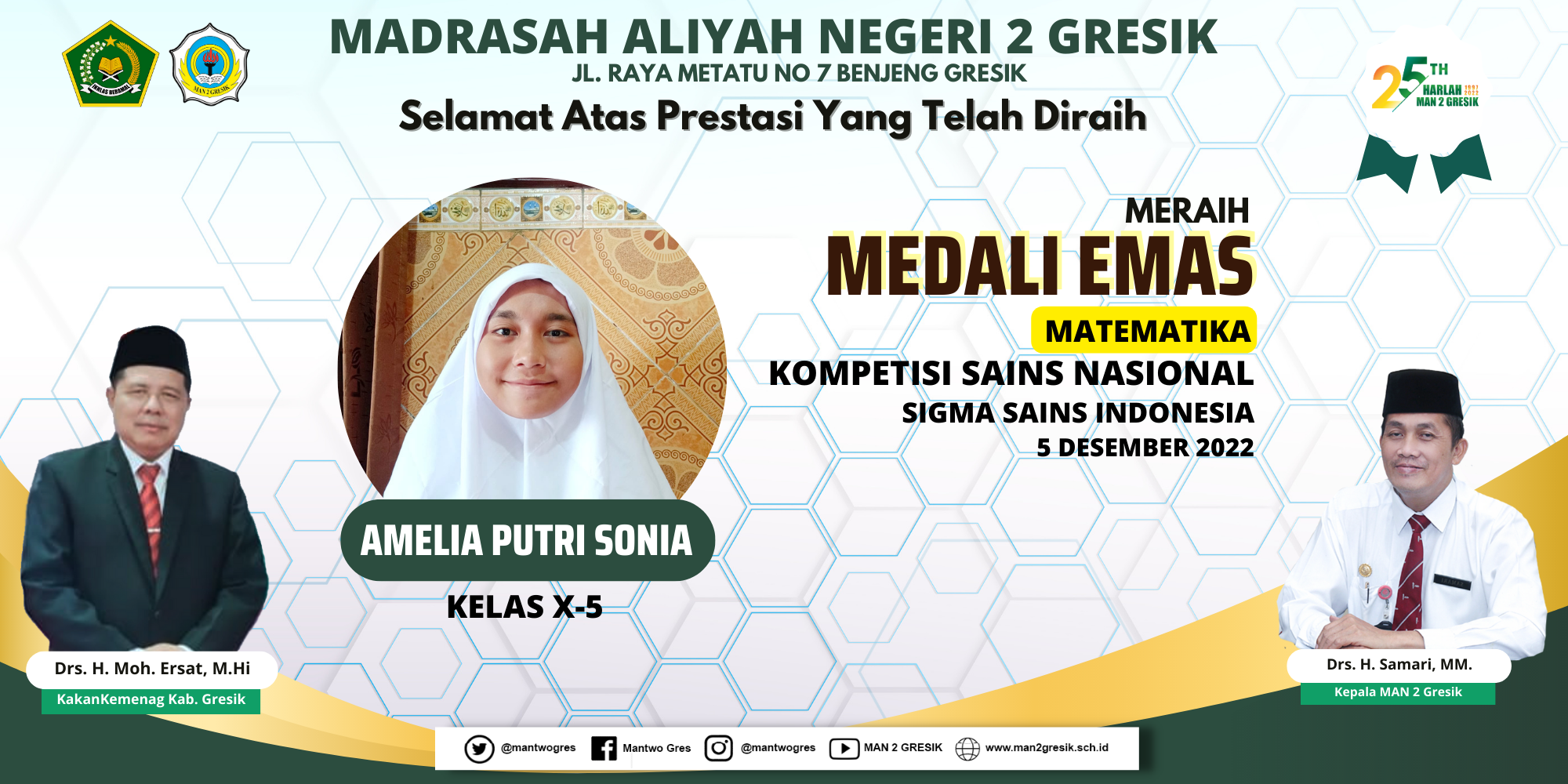 AMEL SUKSES DENGAN RAIHAN MEDALI EMAS PADA KOMPETISI SAINS NASIONAL ...